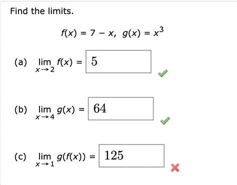 Solved Find The Limits Fx7−xgxx3 A Limx→2fx B