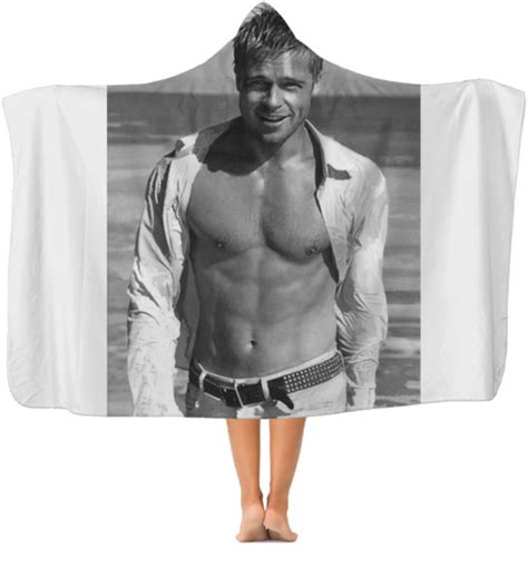 Download Brad Pitt Lovers ﻿classic Adult Hooded Blanket  Brad Pitt