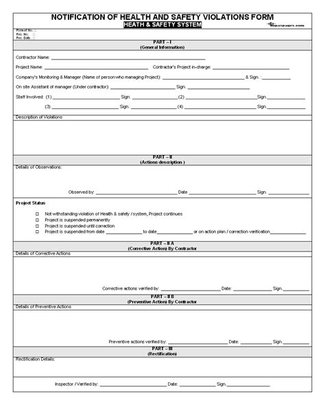 Monthly Health And Safety Report Template