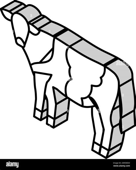 Cow Standing Isometric Icon Vector Illustration Stock Vector Image