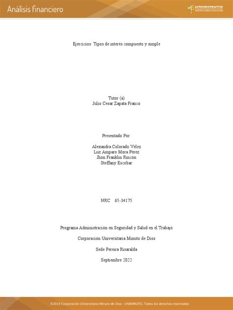 Actividad 6 Interes Simple Y Compuesto Pdf Interés Bancos