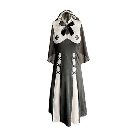 Yomorio Sexy Nun Costume Habit Nun Cosplay Lingerie Set High Slit Cosp