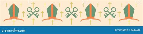 Bishop Mitre And Crosses Stock Vector Illustration Of Decoration