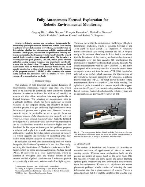 Pdf Fully Autonomous Focused Exploration For Robotic Environmental