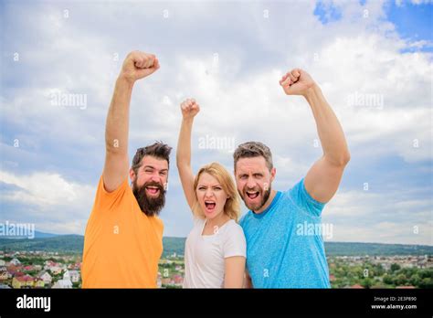 Ways To Build Ohesive Team Woman And Men Look Confident Successful Sky