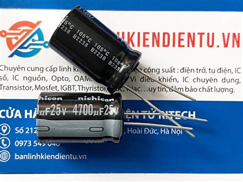 Tụ hóa Nichicon 4700uF 25V kích thước 16x25mm