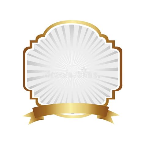 Emblem Border Ornamental With Ribbon Stock Illustration Illustration