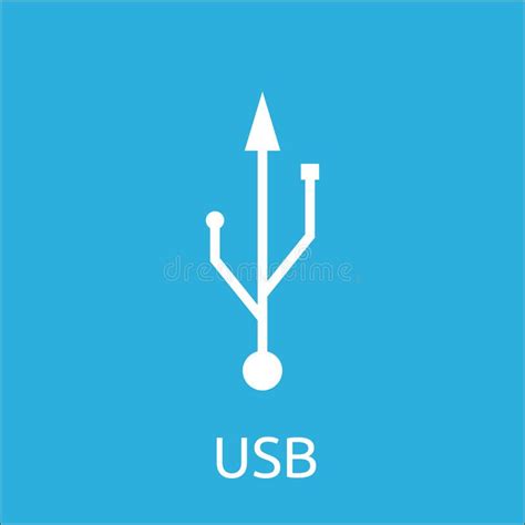 Simple Sign USB Digital Sign Or Symbol On Devises On Blue Background Stock Vector Illustration