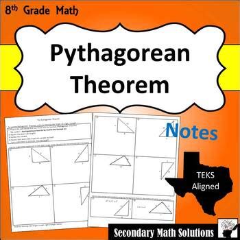 The Pythagorean Theorem Notes By Secondary Math Solutions TPT