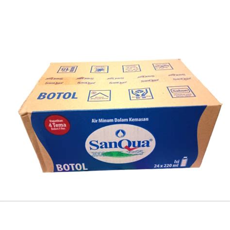 Jual Minuman Air Mineral Botol Sanqua 1karton Isi 24220ml Shopee Indonesia