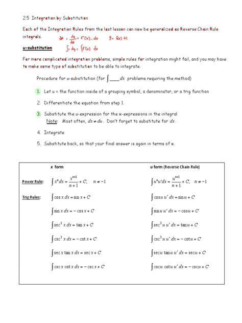 2.5 Integration by Substitution | PDF | Trigonometric Functions ...