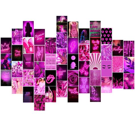Buy Pink Neon Wall Collage Kit Aesthetic Pictures Aesthetic Room Decor