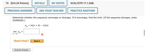 Solved [0 4 34 ﻿points]scalcet9 11 1 048 Determine Whether