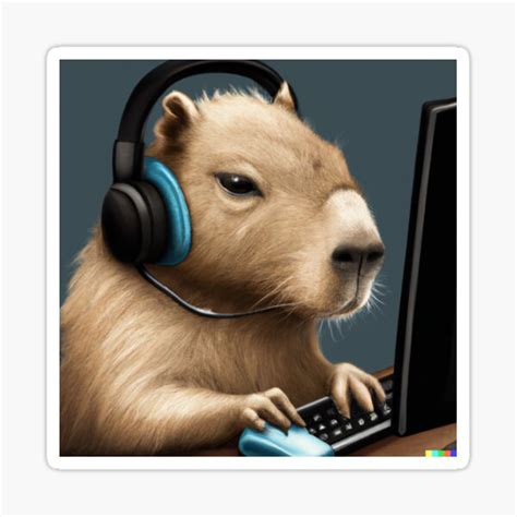 Capybara Programmer Sticker For Sale By Haughton Here Redbubble