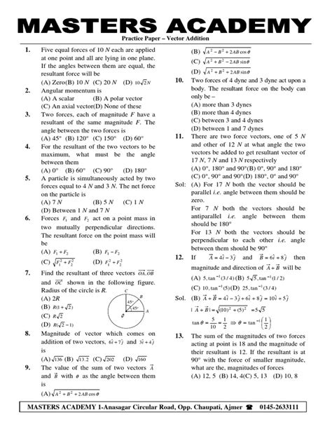 vector addition pdf force angle