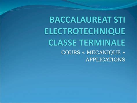 Ppt Cours Mecanique Applications Mecanique Application N°1 Dans Un Grand Magasin Un