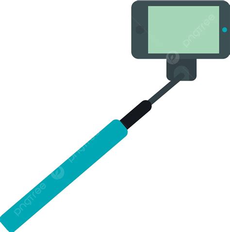 Selfie Monopod Stick Iconflat Style Pod Self Device Vector Pod Self
