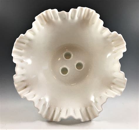 Fenton Milk Glass Four Part Epergne Hobnail Pattern Three Horn