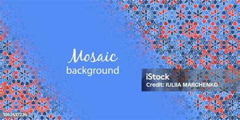 라마단 카림에 대 한 아랍어 Girih 디자인 배경입니다 모자이크의 이슬람 장식 다채로운 세부입니다 인사장 라마단 모자이크에 대한 스톡 벡터 아트 및 기타 이미지 Istock