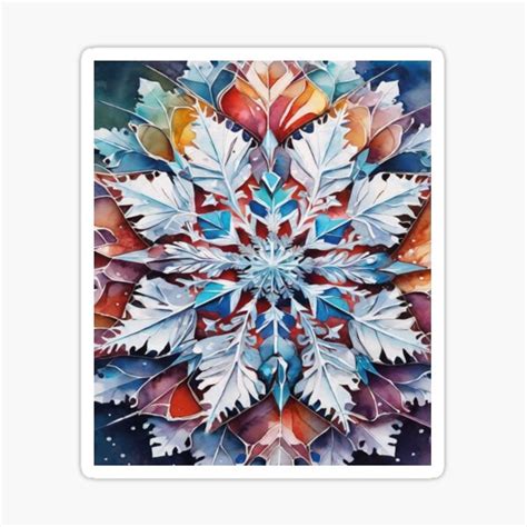 Snowflake Christmas Patern Colorful Sticker For Sale By Al21ex Redbubble