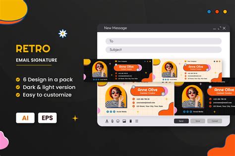 Retro Email Signature Template