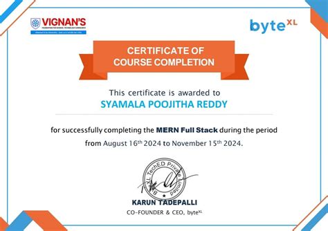 Mernstack Fullstackdevelopment Bytexl Vignanuniversity