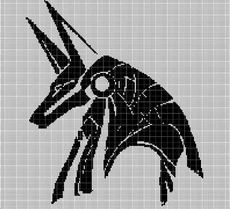 Anubis Silhouette Cross Stitch Pattern In Pdf