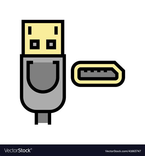 Dp Displayport Color Icon Royalty Free Vector Image