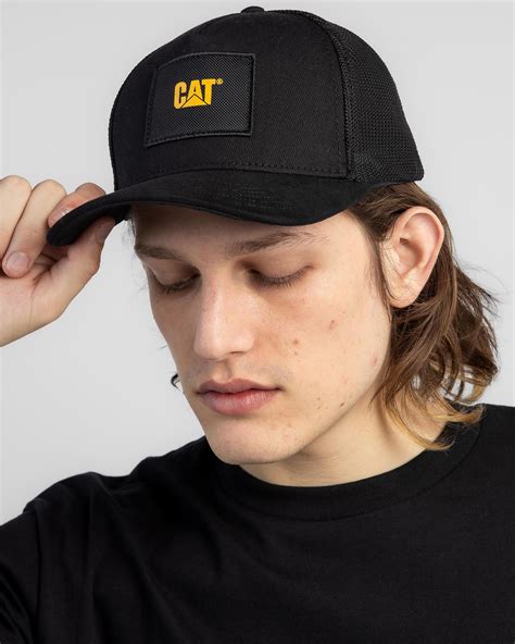 Shop Cat Signature Premium Trucker Cap In Pitch Black Fast Shipping