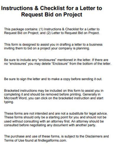 Request For Bid Examples To Download