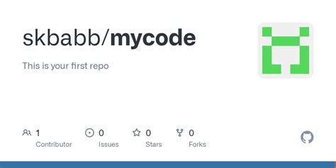 Github Skbabb Mycode This Is Your First Repo