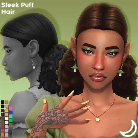 SLEEK PUFF HAIR BY IMVIKAI ImVikai Sims 4 Afro Hair Sims Hair