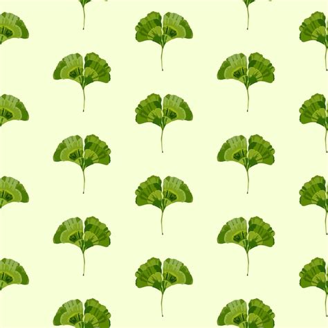 Premium Vector Seamless Pattern With Ginkgo Biloba Leaves