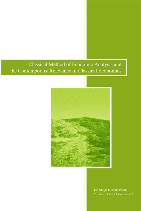 Pdf Classical Method Of Economic Analysis And The Contemporary