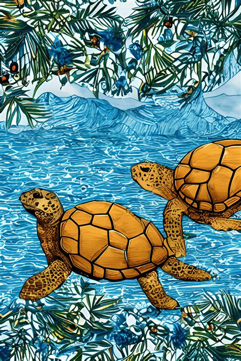 Female Lion And Turtle In Love · Creative Fabrica