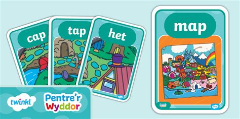 Ffoneg Pentrer Wyddor Cardiau Geiriau Elyfrau Teulu 1