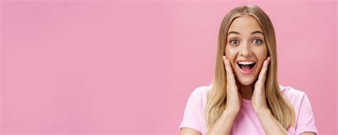Premium Photo Woman Surprised To See Own Face Without Imperfactions