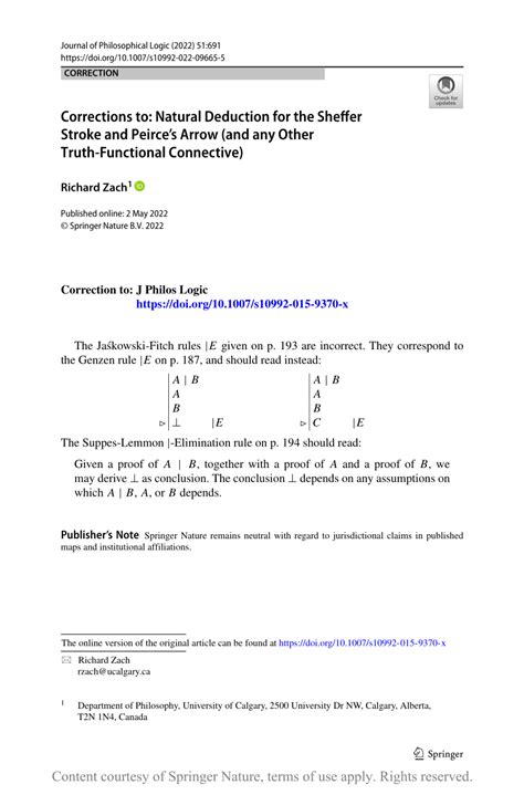 Corrections To Natural Deduction For The Sheffer Stroke And Peirces