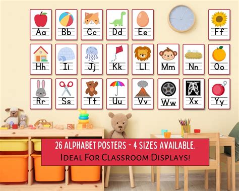 Abc Poster Pack Printable Classroom Alphabet Display Bulletin Board