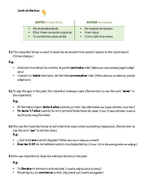 Preterite Tense Vs Imperfect Tense By Spanish As A Foreign Language