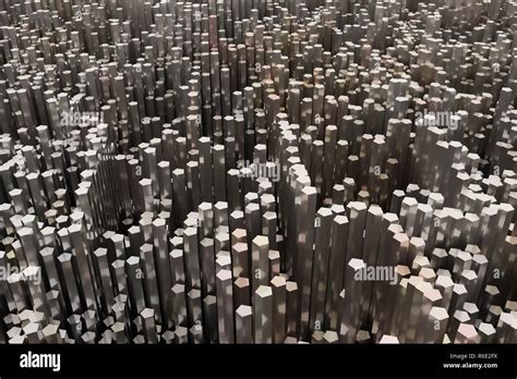 Gray Or Silver 3D Rendering Block Geometric Structure Shape