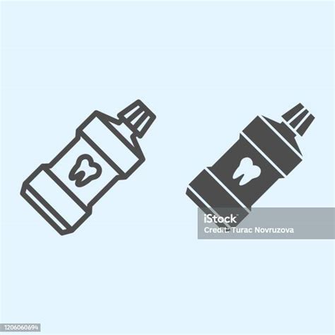 漱口水線和固體圖示用牙籤在管瓶中漱口水保健載體設計理念白色背景圖譜圖輪廓樣式用於網路和應用向量圖形及更多10號圖片 10號 一個物體