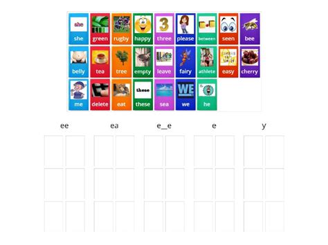 Long E Spelling Patterns Ordenar Por Grupo
