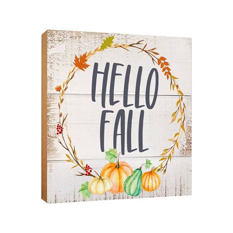 Lifesong Milestones Rustic Fall Decor Farmhouse Tabletop Fall Decorations Hello Fall