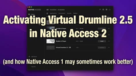 Activating Virtual Drumline In Native Access Version Youtube