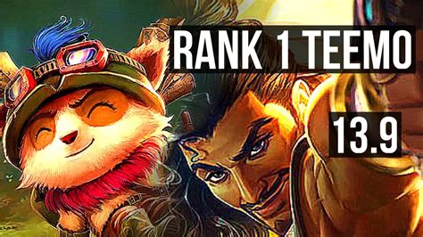 TEEMO Vs AKSHAN TOP Rank 1 Teemo 10 4 11 Dominating KR