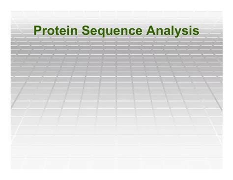 Ppt Protein Sequence Analysis Protein Sequence Analysis Protein