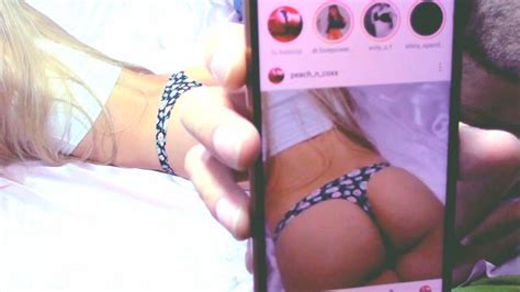 Broadcasting Instagram Live And Cum Twice Over My Cute Thong Pulling My