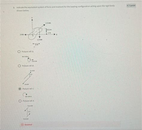 Solved Indicate The Equivalent System Of Force And Moment Chegg