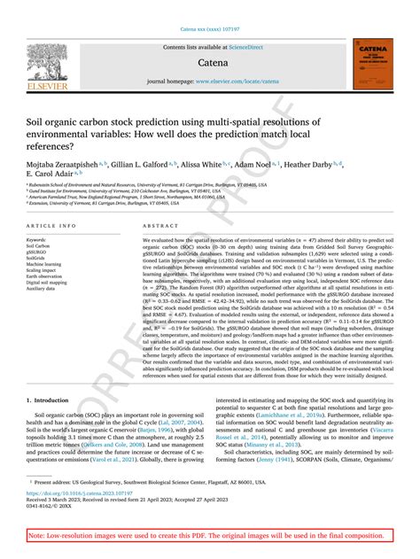 Pdf Soil Organic Carbon Stock Prediction Using Multi Spatial